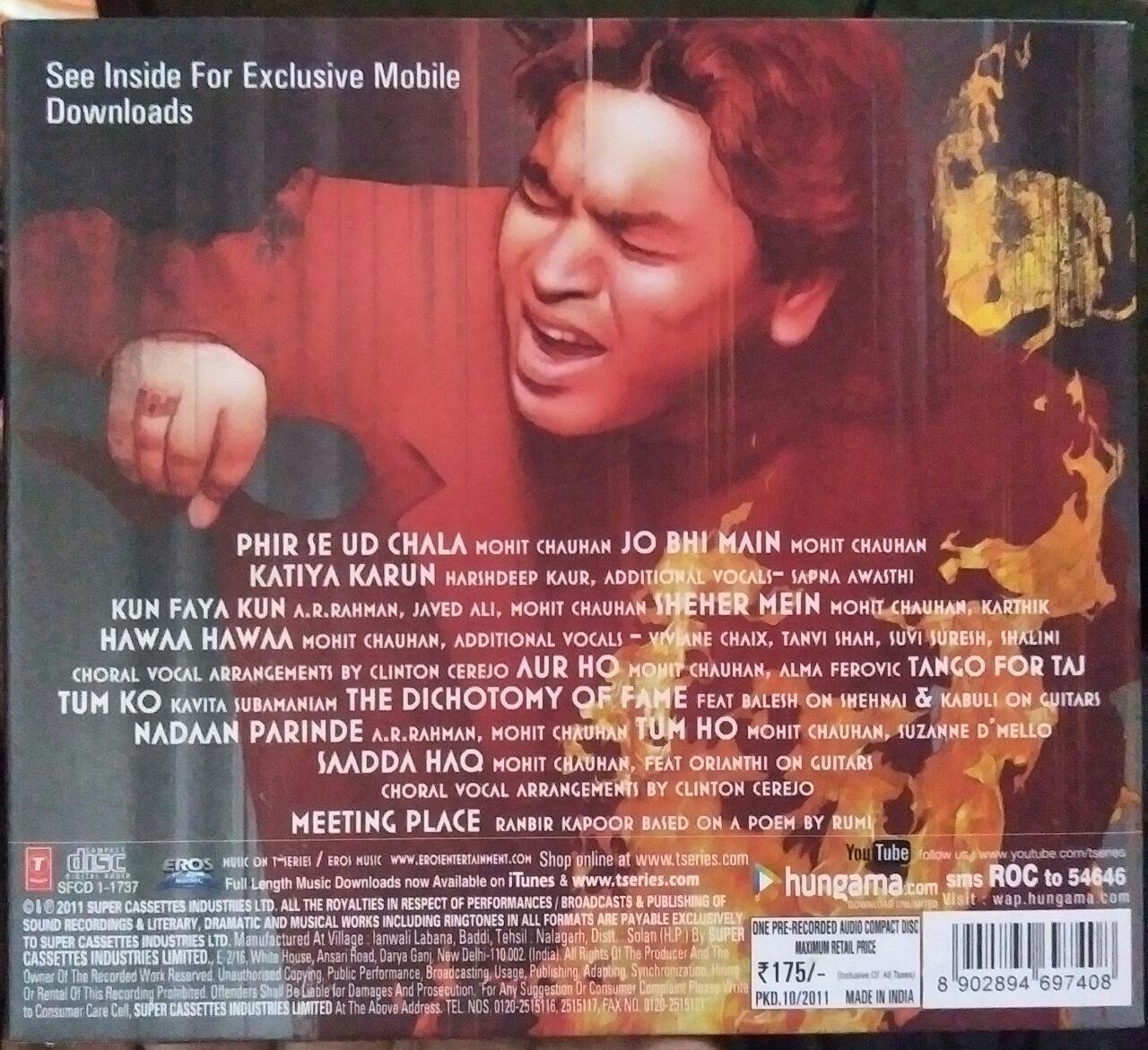 Rockstar - Hindi Audio CD by A.R. Rahman - MOSSYMART