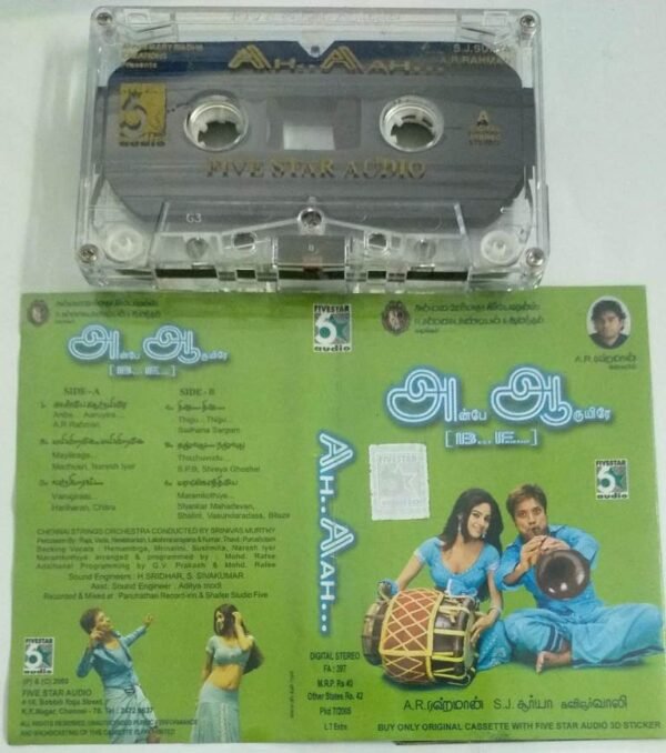 Ah Aaah Tamil Film Audio Cassette by AR Rahman - MOSSYMART