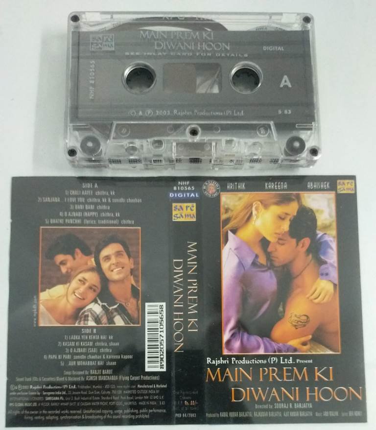 Main Prem Ki Diwani Hoon Hindi Film Audio Cassette - MOSSYMART