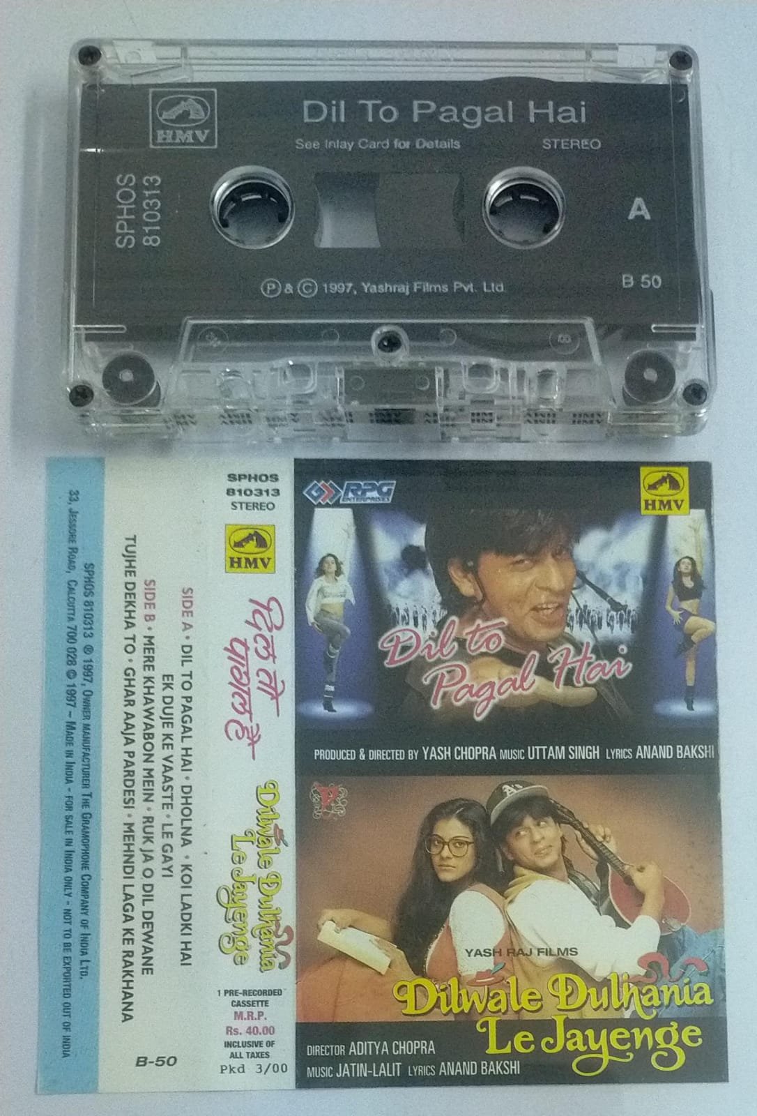 Dil to pagal hai Dilwale Dulhania Le Jayenge Hindi Film Audio Cassette ...
