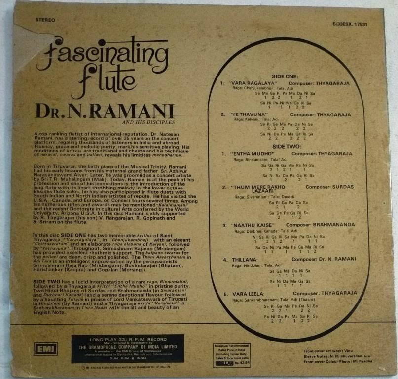Fascinating Flute Classical Instrumental LP Vinyl Record by Dr N Ramani ...