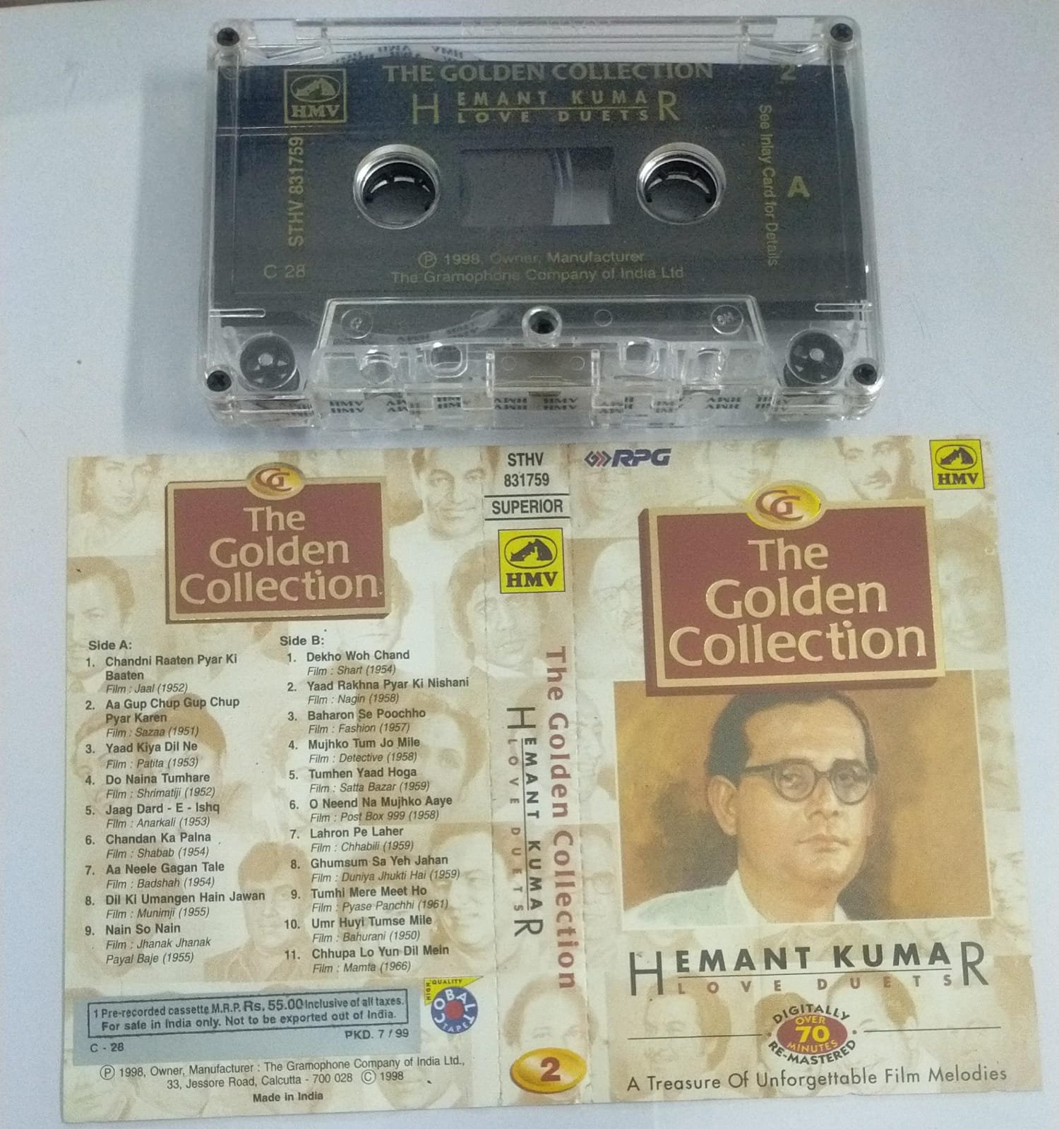 The Golden Collection Hemant Kumar Hindi Film songs Audio Cassette vol2 ...